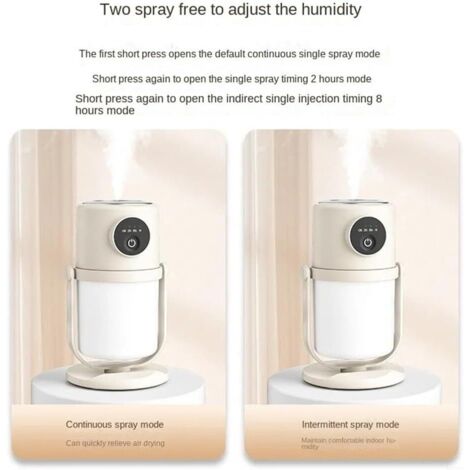 (blanc clair) Petit humidificateur réglable à 360°, machine portable à ...