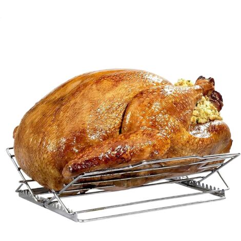Foldable Grill Rack, Adjustable Meat Rack, Stainless Steel Roasting ...