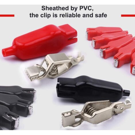10Pcs Pince Crocodile,Isolée Alligator Clips,20A Pinces Crocodile Auto ...