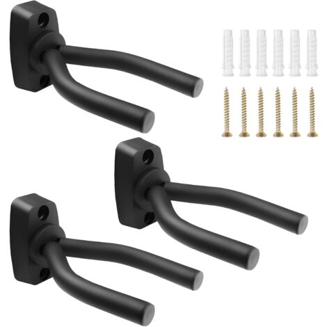 3 pièces Support Mural pour Guitare Noir, Crochet de Guitare Supports ...