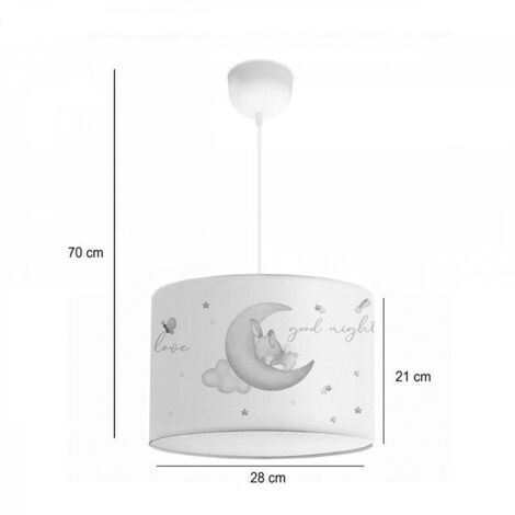 Gary Kids White Moon Pattern Ceiling Pendant Light 24 By 21 Cm