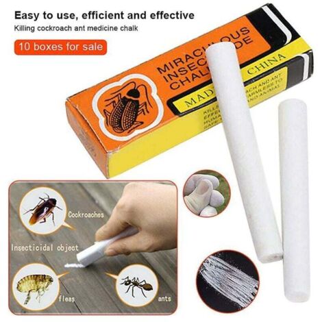 Lot de 10 répulsifs anti-cafards Magic Dust Free Chalk pour cafards fourmis