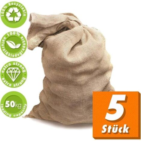 5 Sacs toile de jute - Sac jute pomme de terre – Sac a patate ...