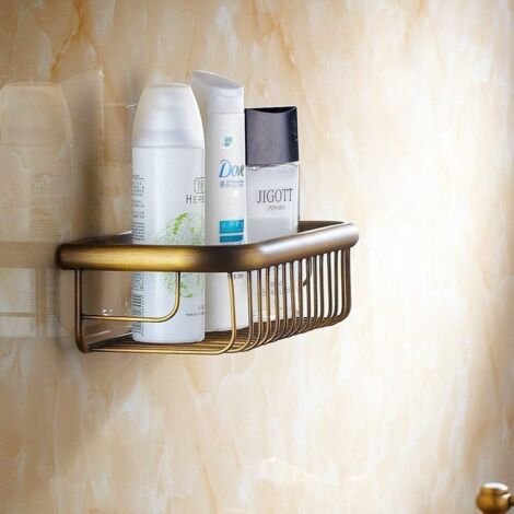 ASDFG Étagère de douche en laiton antique 30 cm