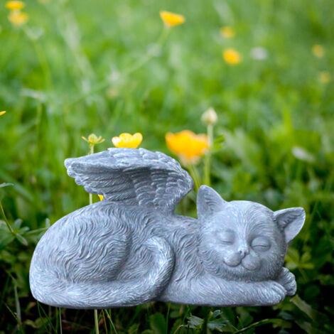 Design Mémorial Chat Pet Ange Statue Honorifique Pierre Tombale, 12cm ...