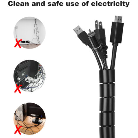 Cache Cable, 2m Gaine Souple Electrique Cable Management pour Ranger ou ...