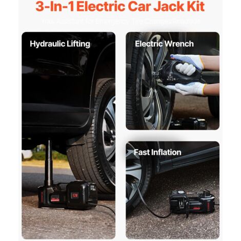 VEVOR Electric Car Jack 5T Automatic Car Jack with Built-in Inflator ...