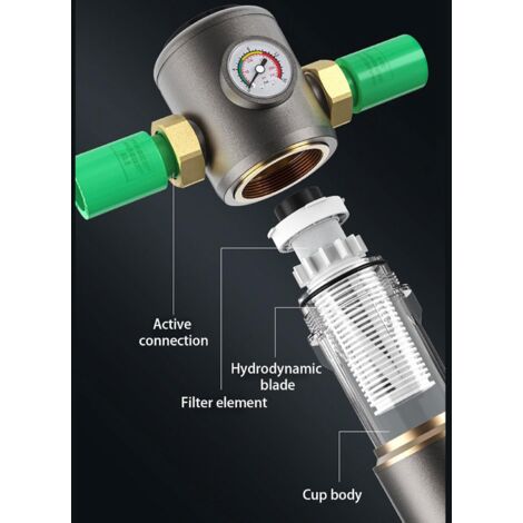 Filtre d'amélioration de la qualité de l'eau avec manomètre intégré et ...