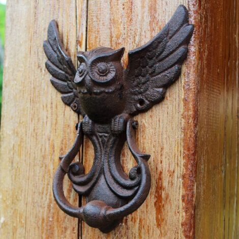Vintage Heavy Duty Cast Iron Door Handle with Detachable Owl Pull ...