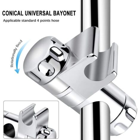 Handheld Shower Holder Wall Pole Adjustable Shower Rod Handheld Shower ...