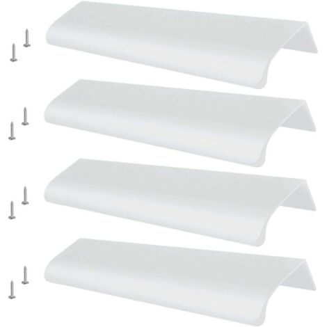 4 Concealed Handles 150mm Contemporary Kitchen Cabinet Pulls (Matte Silver)