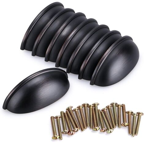 8pcs Shell Shaped Knob Handle, Rubbed Bronze, Hides Screws, Decorate ...