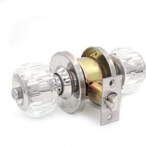Door Lock with Glass Crystal Knob, Interior and Exterior Door Handle ...