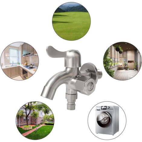 1/2" Double Tap 304 Stainless Steel Double Tap Shut Off Valve For ...