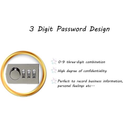Carnet de notes numérique avec mot de passe, agenda en cuir PU avec ...
