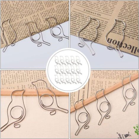 Lot de 20 trombones en métal en forme d'oiseau, marque-pages, marque ...