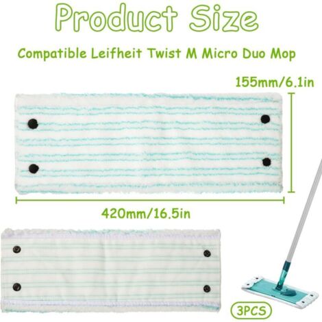 CCYKXAA Lot de 3 Balais Serpillères de Rechange, Chiffon en Microfibre ...