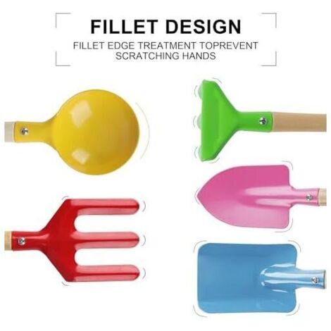 Kit de pelle à main pour enfants à partir de 3 ans - Avec pelle, râteau ...