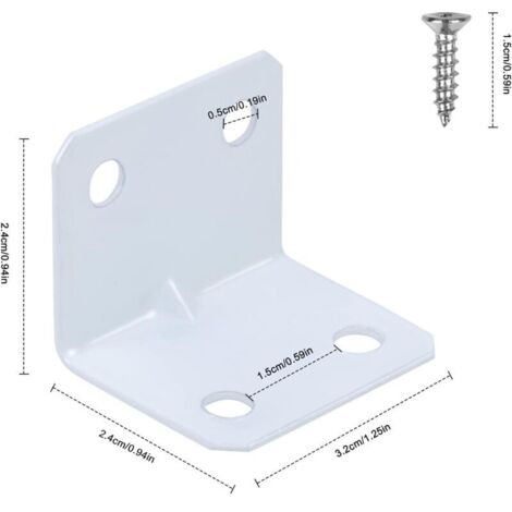 20 Pièces Équerres de Fixation Équerre Angle en Acier Inoxydable 90 ...