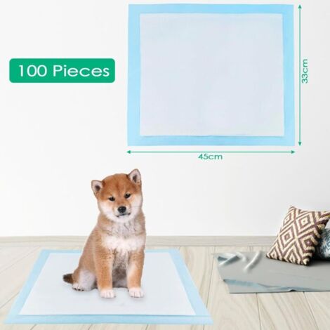100 Pièces Tapis Absorbant Chien, 33 × 45 cm Alaise Jetable Alèse Pipi ...