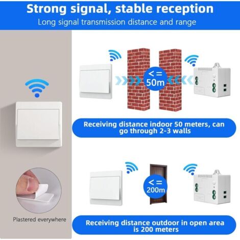 Kit d'Interrupteurs sans Fil 250V, Télécommande sans Câblage ...