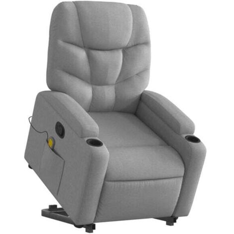 Fauteuil de massage inclinable contre le mal de dos tissu gris Zen ...