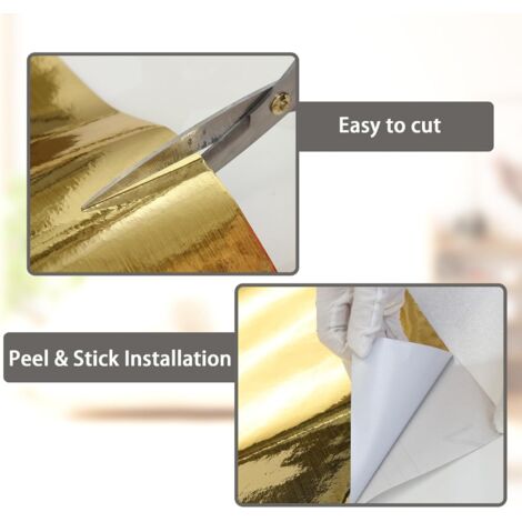Bordure de Papier Peint Autocollante Dorée Brossée PVC Amovible ...