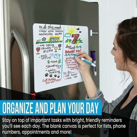 JOORRTTableau blanc magnétique 17 "x 12" pour réfrigérateur avec ...