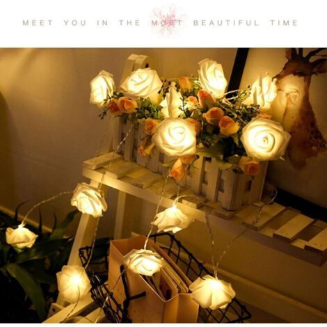 Guirlande lumineuse LED rose artificielle decoration de table fete ...
