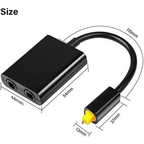 Câble Optique Audio Splitter 1 en 2 sorties Répartiteur de câble audio ...