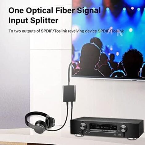 Câble Optique Audio Splitter 1 en 2 sorties Répartiteur de câble audio ...