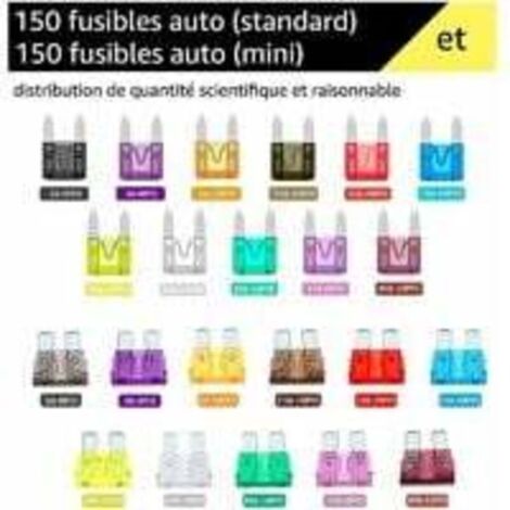 150pcs Mini Fusible Voiture +150pcs Fusibles Voiture Moyenne - 11 ...