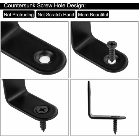 30pcs Supports de Fixation en Acier Inoxydable Noir 50x50x2mm, Renforts ...