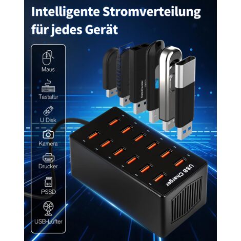 USB Ladestation 12 Ports 60W für Smartphones und Tablets
