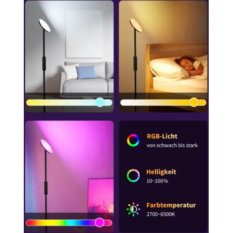 RGB LED Stehlampe dimmbar mit Fernbedienung