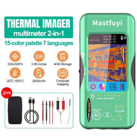 Thermomètre multimètre 2 en 1, imagerie thermique 320x320, écran ...