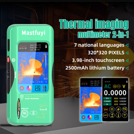 Thermomètre multimètre 2 en 1, imagerie thermique 320x320, écran ...
