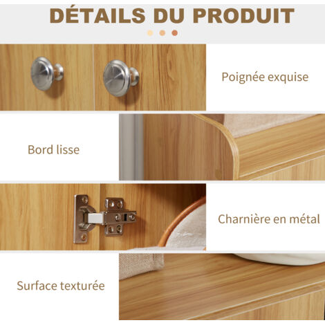 Meuble chaussures 4 niches ouvertes et placard double porte modulable ...