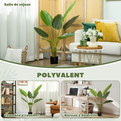 Plante artificielle Oiseau de Paradis de 109 cm, faux bananier avec ...