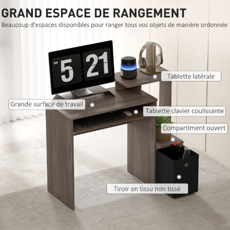 Bureau d'ordinateur avec plateau coulissant pour clavier, tiroir de ...