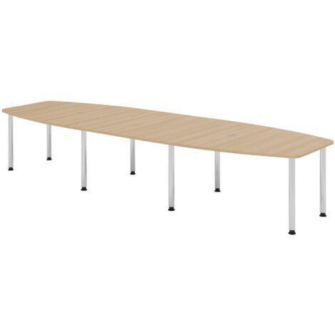 bümö Konferenztisch groß KT40 Eiche Chromfüße