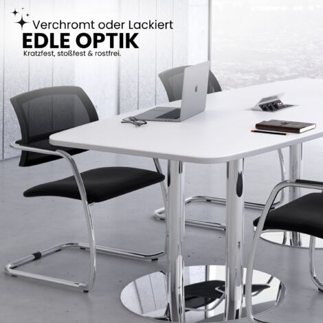 bümö Konferenztisch groß KT40 Eiche Chromfüße
