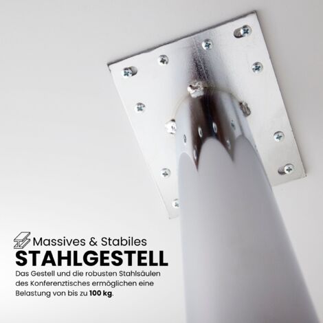 bümö Konferenztisch groß KT40 Eiche Chromfüße