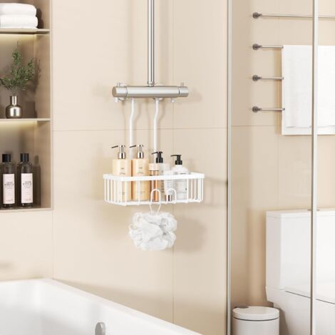 Étagère de douche à suspendre - Blanc - Support pour shampooing - Sans ...