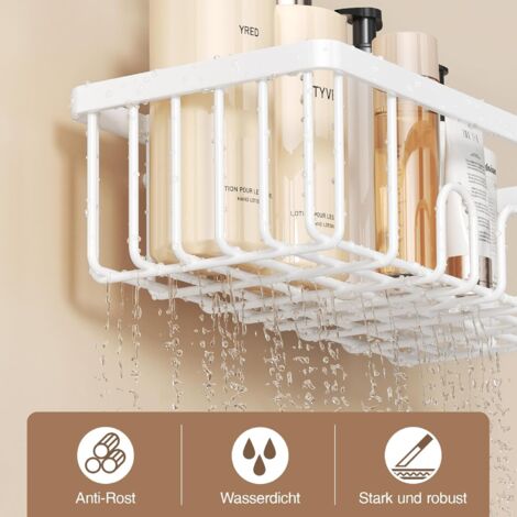 Étagère de douche à suspendre - Blanc - Support pour shampooing - Sans ...