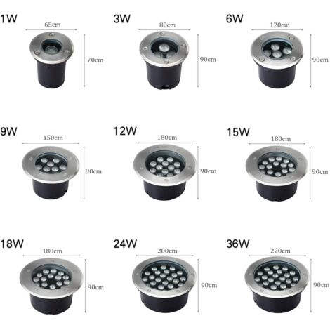 Spot encastré extérieur LED 24V 12W étanche IP67 luminaire de cour ...