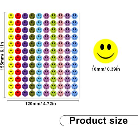 2400 Feuilles Gommettes Rondes, 10 Couleurs Gommettes Smile, Couleur ...