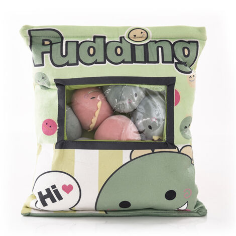 Peluche snack détachable motif dinosaure, coussin décoratif ludique