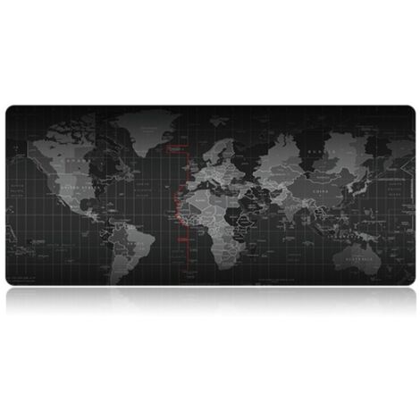 Tapis de souris de Jeu 70x30cm - carte du Monde-Noir
