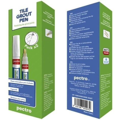 Marqueur pour joints de carrelage - PECTRO - Blanc - Pack de 2 - Anti ...